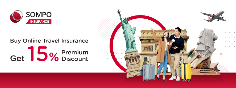 Sompo Travel Insurance Get 15% premium discount